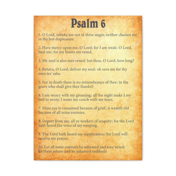 Express Your Love Gifts | Art | Scripture Sign Psalm 6 Chapter Gold Bible Canvas Christian Wall ...